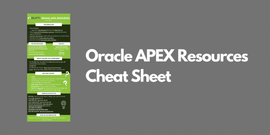 Oracle APEX Resources Cheat Sheet (1) - Insum