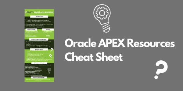 Oracle APEX Resources Cheat Sheet - Insum